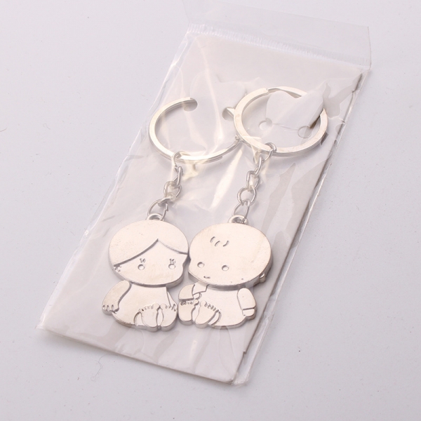 Baby Boy Girl Toddlers Silver Metal Couple Keyrings Lovers Puzzle Key ...
