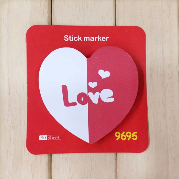 80 Sheets Red Love Heart Shape Cute Sticky Notes Novelty Sticky Note Pad