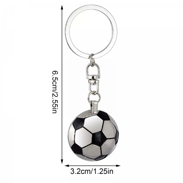 Football Keyring Silver Metal Key Ring Key Fob World Cup Football Fans Gift