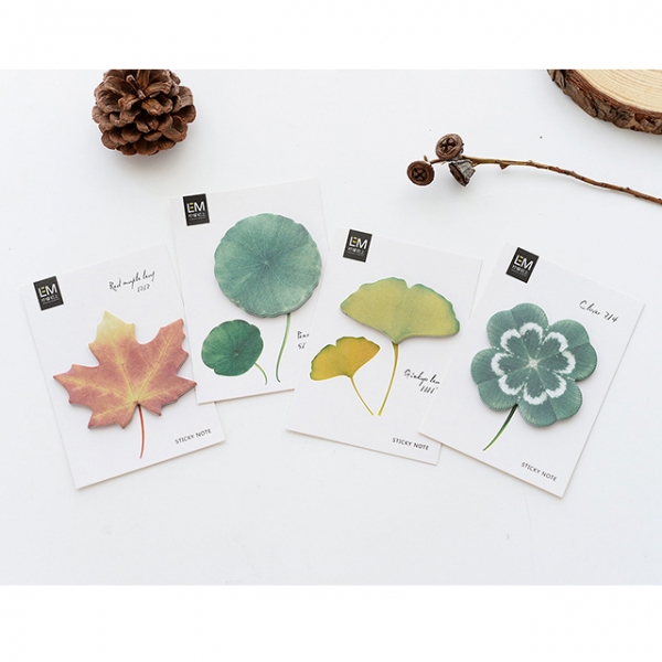 4pk Cute Leaf Leaves Shape Novelty Sticky Notes Pad Memo Index Tab Page ...