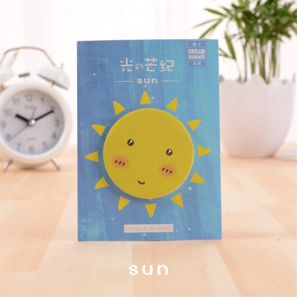 4pk Cute Sun Star Moon Earth Planet Novelty Sticky Notes Pad Page Index ...