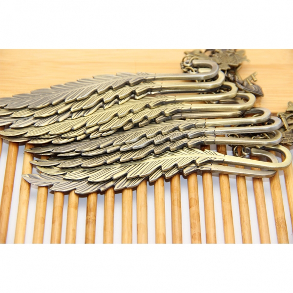 Vintage Style Copper Metal Bird Feather Pendant Bookmarks For Books ...